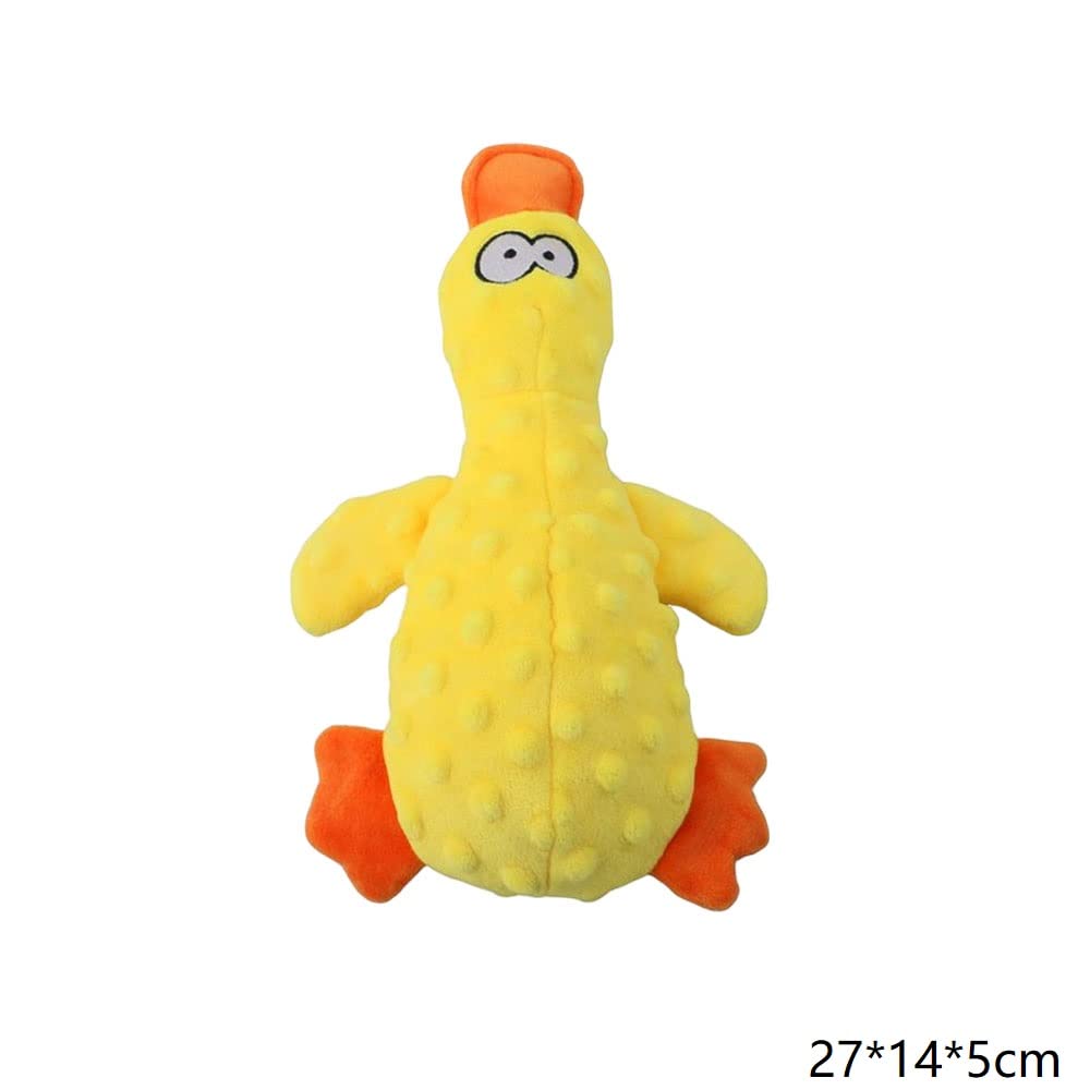 Dog Toys Animal Shape Plush Pet Puppy Squeaky Chew Bite Resistant Toy, Small, Medium, Big Dogs (Duck)