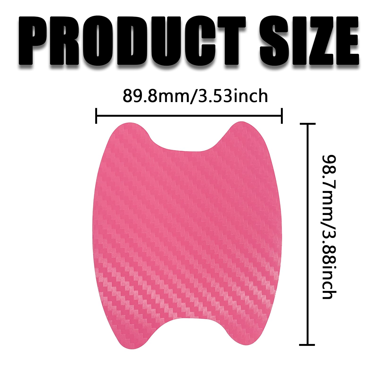 Msyuusr 4 PCS Car Door Handle Sticker, Carbon Fiber Anti-Scratches Car Door Cup Protector, Universal Auto Door Handle Protective Film for Most Car Handles (Pink)