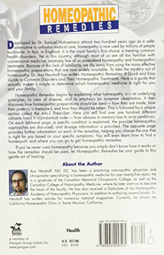 Homeopathic Remedies: A Quick and Easy Guide to Common Disorders and Their Homeopathic Treatments