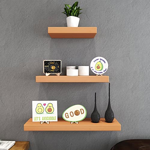 Creatart Wooden 3 Tiered Tray Stand with 8 Pieces Summer Avocado Tiered Tray Decor Set Round Wood Tiered Serving Tray for Food Kitchen Table Centerpieces Decorative Tray (Avocado)