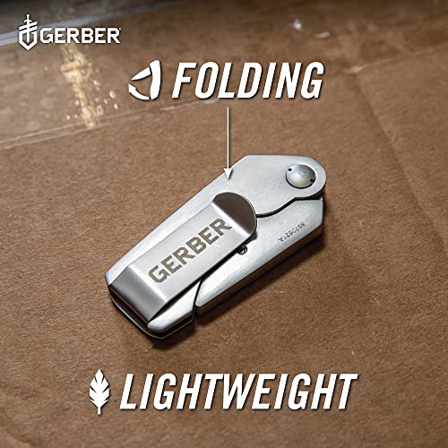 Gerber Gear 22-41830N EAB Pocket Knife and Money Clip, EDC Gear, Fixed Blade Knife, Stainless Steel