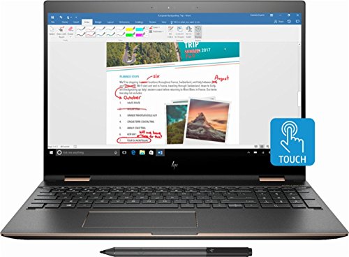 HP Spectre x360-15t Quad Core(8th Gen Intel i7-8550U, 16GB RAM, 512G PCIe NVMe SSD, 4K IPS micro-edge Corning Gorilla, Windows 10)Bang & Olufsen 15.6" 2-in-1 Convertible Dark Ash + HP Warranty