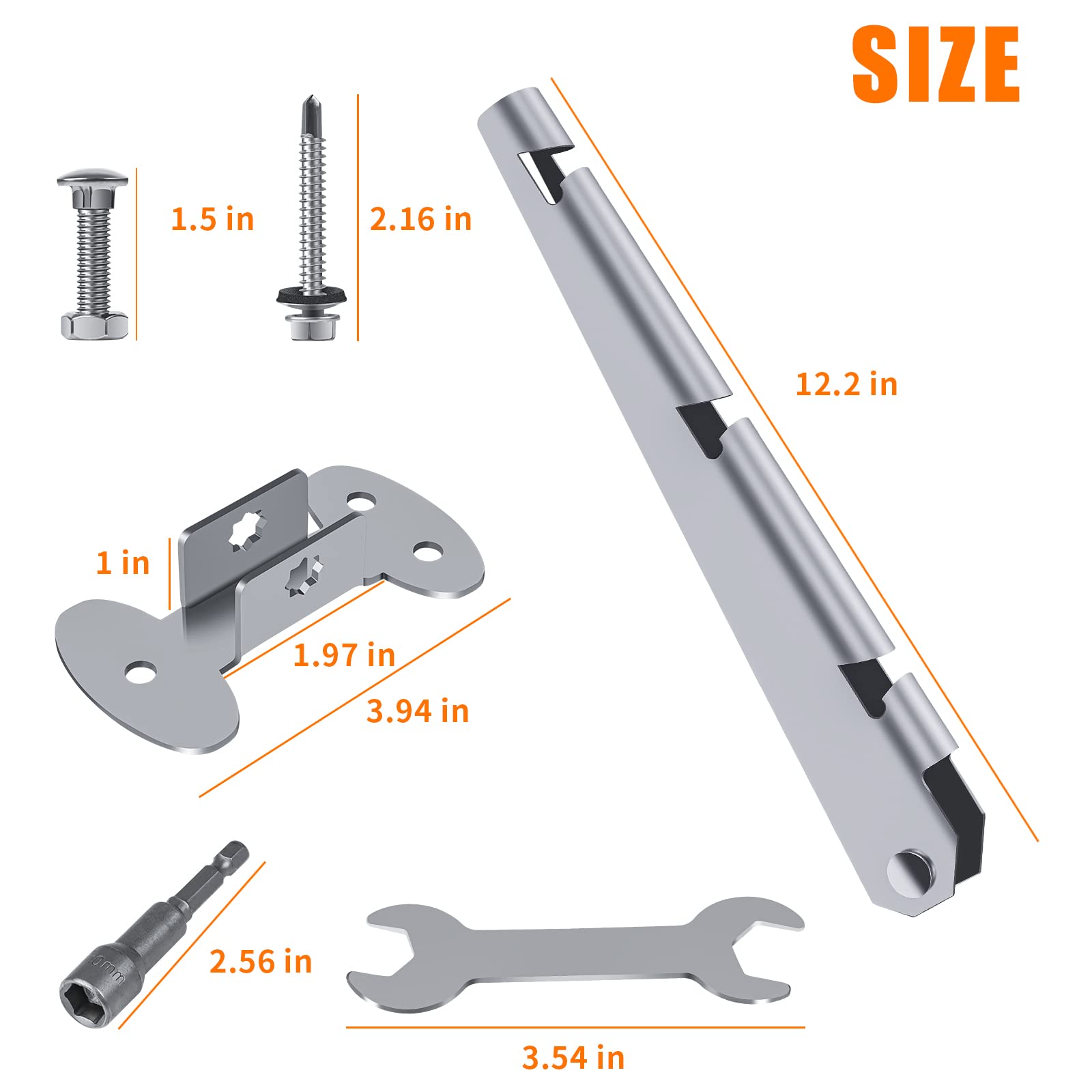 Hwedra Barbed Wire Arm for Flat or Surface Mount, Hot-Dip Galvanized Steel Barb Wire Arm Extender for PVC and Wood Fences, Barbed Wire Fence Extensions, All Bolts&Spanner Included 7Pcs…