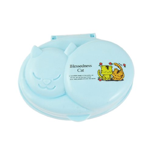 Qtqgoitem Cat Style Plastic Holder Dish Flip Box Baby Blue (Model: f30 44f ccd 73d bfa)