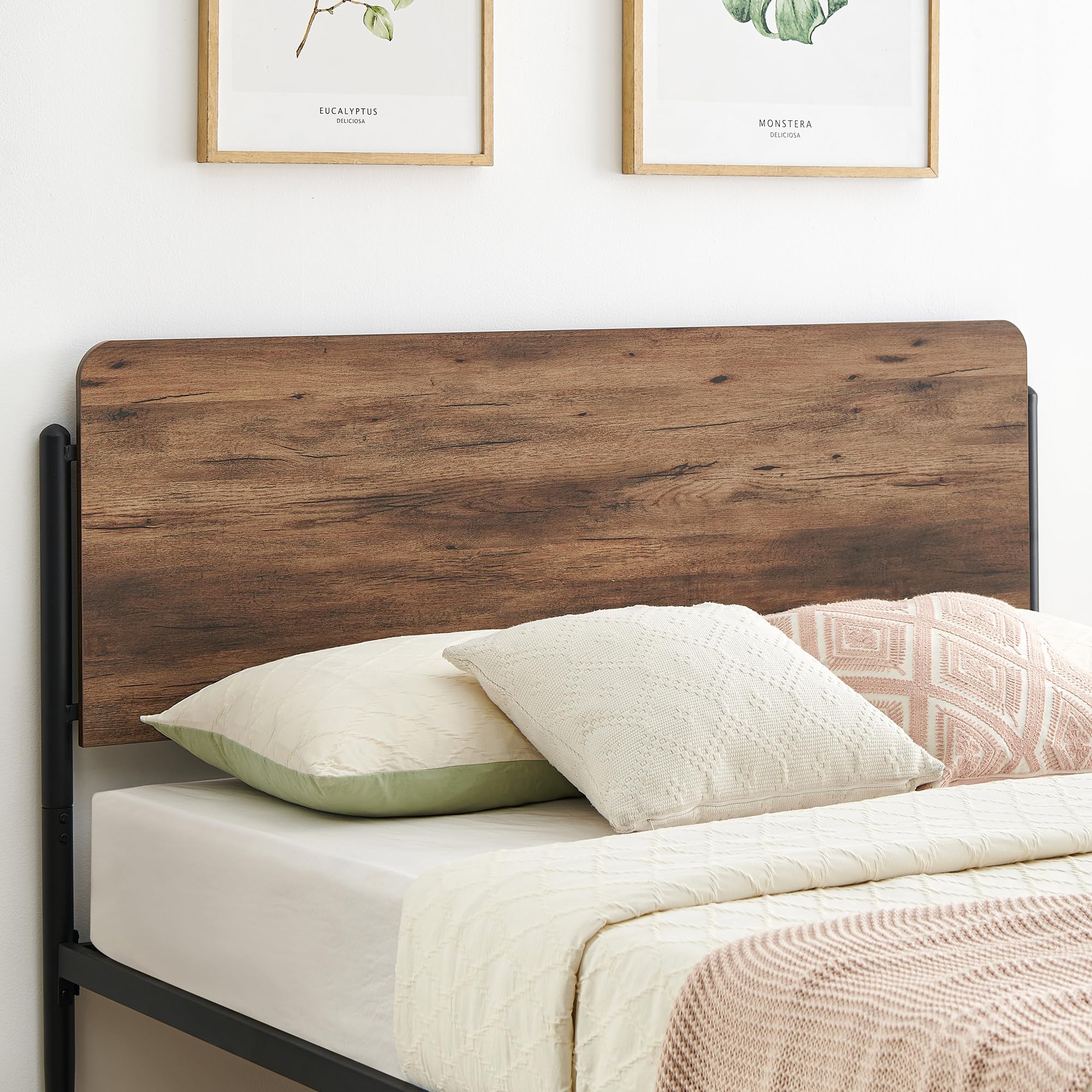 IDEALHOUSE 2024 Vintage 13 Inch Queen Bed Frame – 30 Minutes Assembly Metal Platform Bed Frame with Headboard and Footboard, Non-Slip, Noise-Free