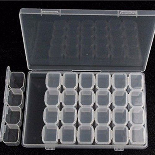 Bluelans® 28 Grids Diamond Embroidery Box, Diamond Painting Accessory Storage Box for DIY Art Craft/Jewelry/Pills/Small Parts