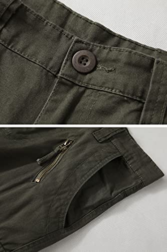 AKARMY Wild Cargo Pants, Casual Work Pants, Military Army Camo Combat Hiking Pants with 8 Pockets(No Belt) 3357 Gray Green 34