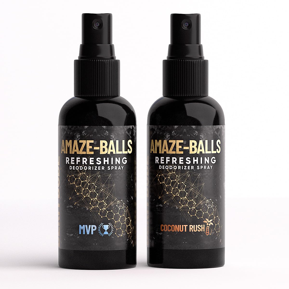 Derm Dude Amaze Balls Deodorant & Anti Chafing Sack & Groin Spray for Men | Formulated with All-Natural DeoPlex for Odor Control | With Refreshing Aloe Vera - MVP & Coconut Rush Scent Bundle, (2 Pack)