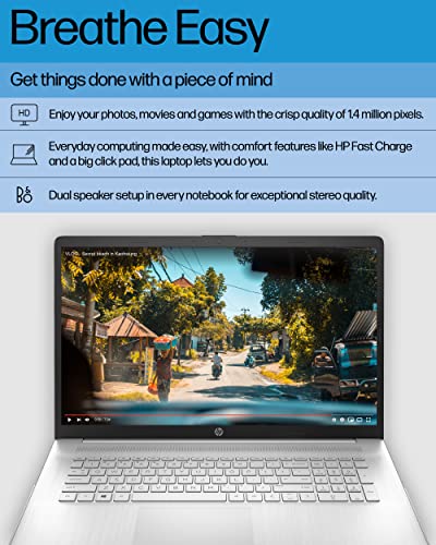 HP 17" Laptop, Intel Pentium Silver N5030 Processor, Intel UHD Graphics 605, 4 GB RAM, 256 SSD, Windows 11 Home in S Mode (17-cn0030nr, Natural Silver)