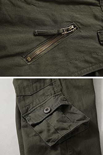AKARMY Wild Cargo Pants, Casual Work Pants, Military Army Camo Combat Hiking Pants with 8 Pockets(No Belt) 3357 Gray Green 34