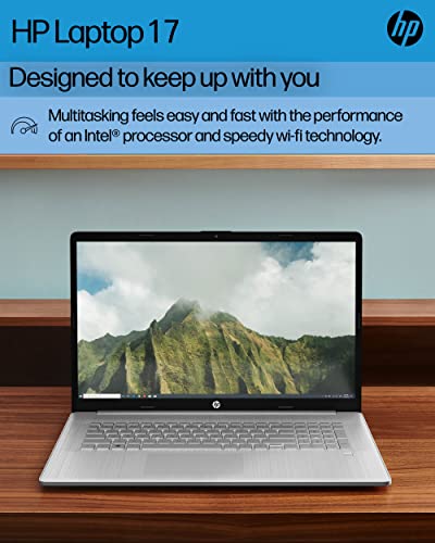 HP 17" Laptop, Intel Pentium Silver N5030 Processor, Intel UHD Graphics 605, 4 GB RAM, 256 SSD, Windows 11 Home in S Mode (17-cn0030nr, Natural Silver)