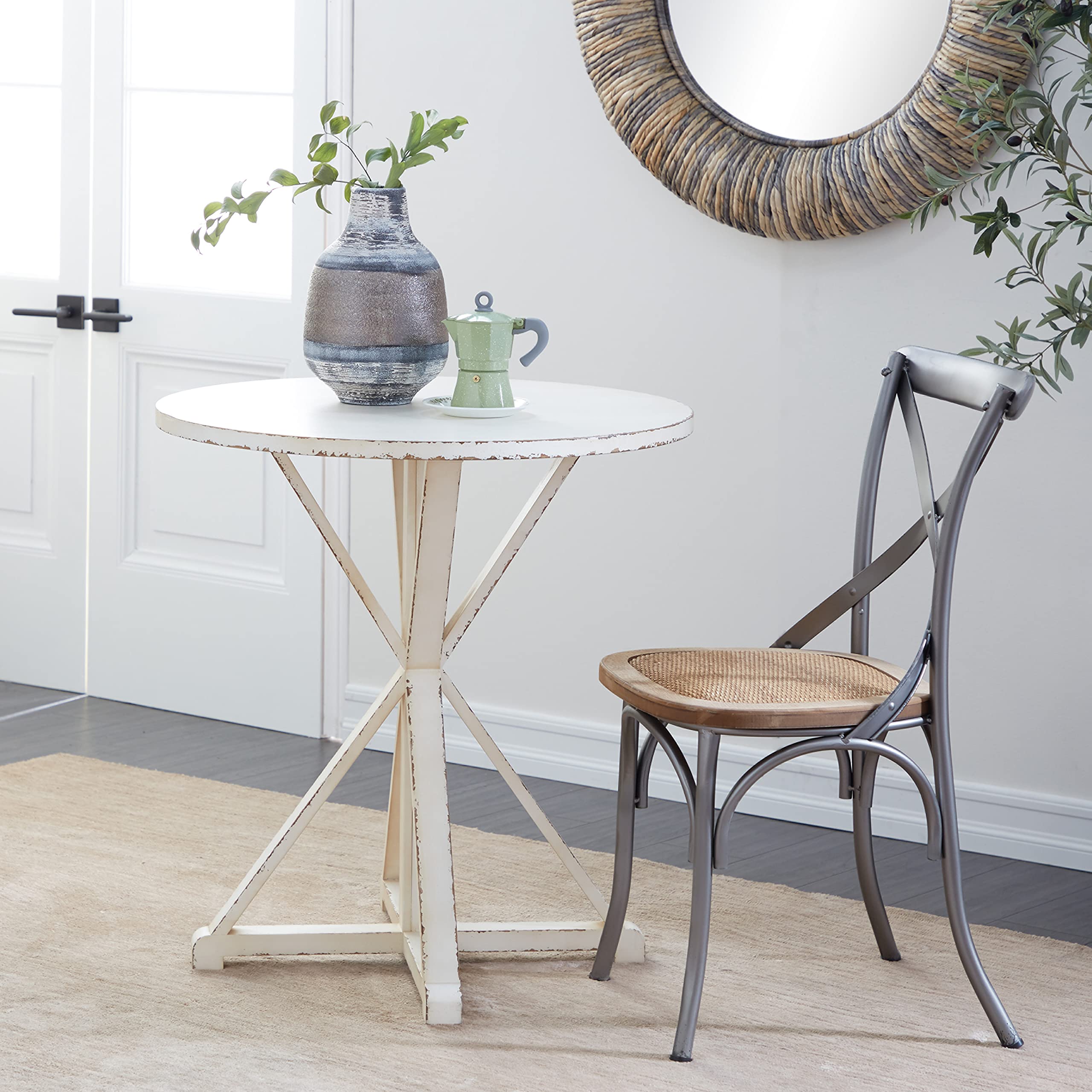 Deco 79 Wood Side End Accent Table End Table, Side Table 29" x 29" x 31", White