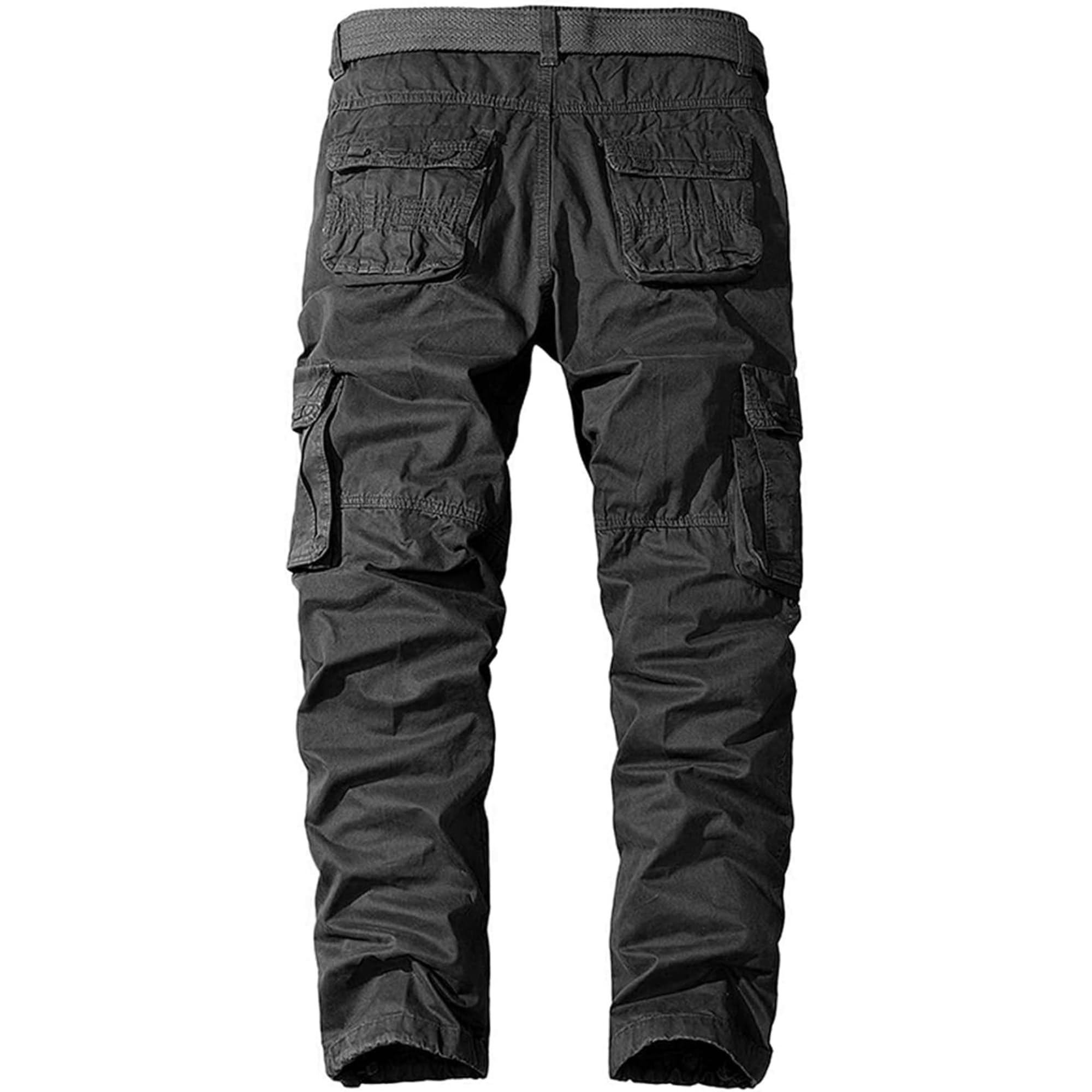 Men's Multi Pockets Slim Cargo Pants Hiking Combat Work Trousers Outdoor Casual Straight Fit Army Sweatpants (Gray,40)