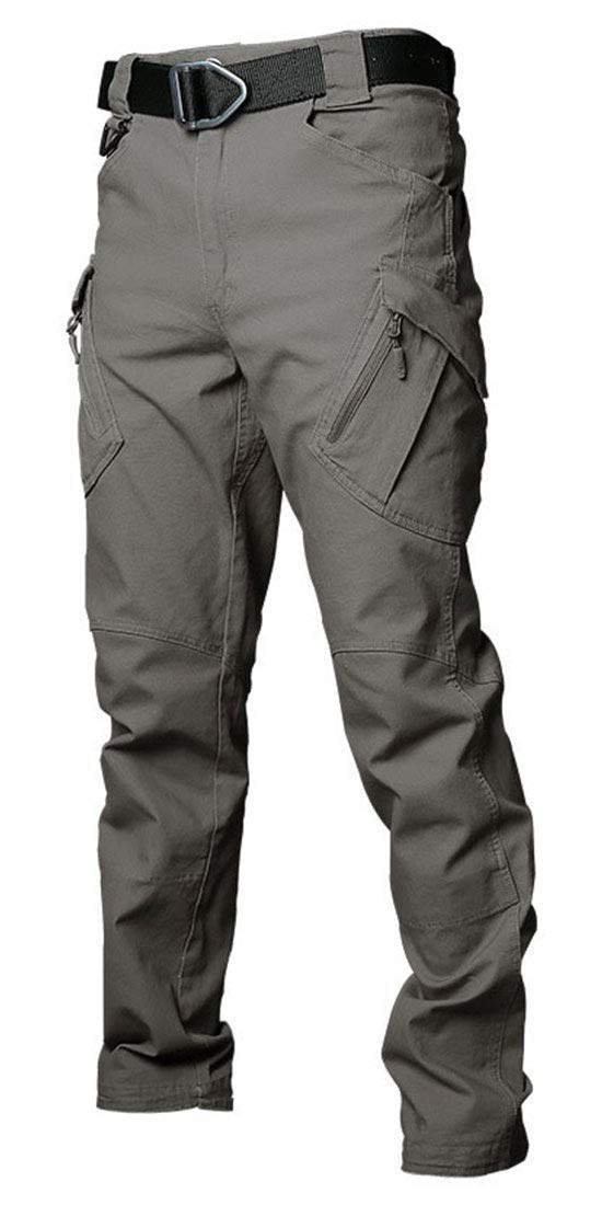 Les umes Mens Cargo Pants Military Tactical Trail Ripstop Combat Work Trousers Hiking Outdoor Pants Grey 40