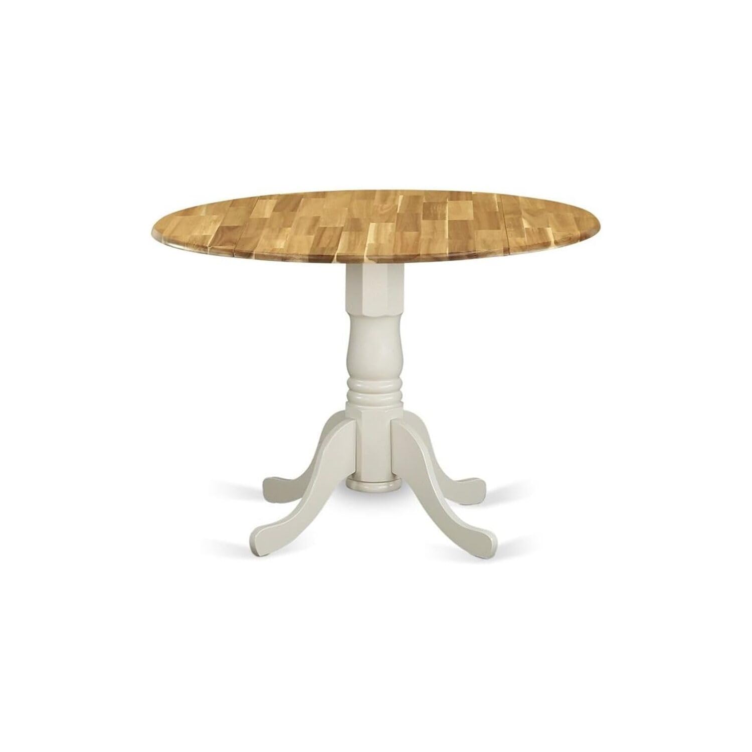 HomeStock Artistic Accomplishment Antique Round Dining Table Made of Sturdy Wood, Round Table Top with Pedestal Base, Ideal for Small Dining Areas, Compact Dining Table with Dropleaf, 42 x 42 Inch