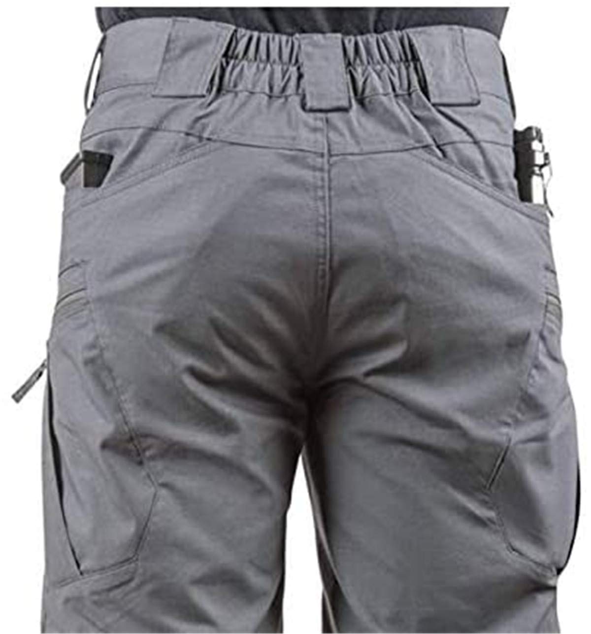 LELEBEAR 2021 Upgraded Tactical Waterproof Pants, Mens Waterproof Hiking Tactical Trousers for Combat Outdoor Hiking (Gray Shorts, Small)