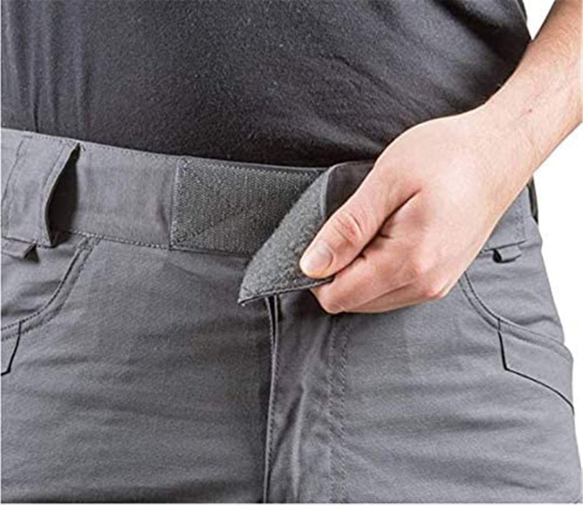 LELEBEAR 2021 Upgraded Tactical Waterproof Pants, Mens Waterproof Hiking Tactical Trousers for Combat Outdoor Hiking (Gray Shorts, Small)