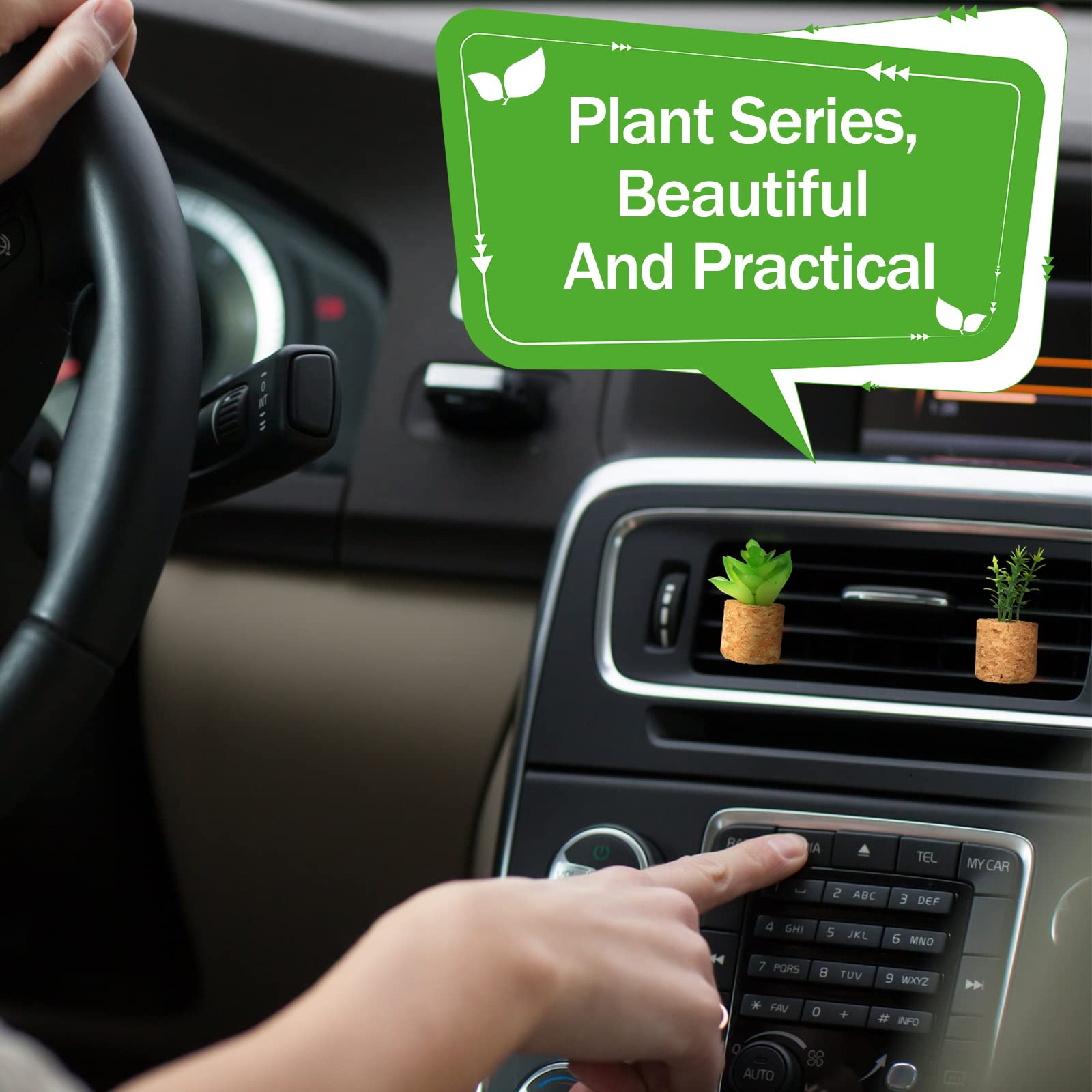 Tallew 4 PCS Plant air freshener Vent Clip Succulent Cute Decor for Women Girl Mini Plant for Interior Car Clips Diffuser Funny Accessories
