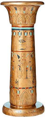 Design Toscano Golden Pedastal of The Egyptian Kings Sculptural Column, full color