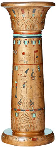 Design Toscano Golden Pedastal of The Egyptian Kings Sculptural Column, full color