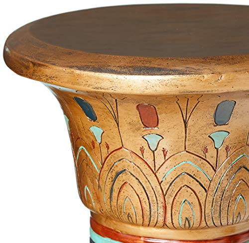 Design Toscano Golden Pedastal of The Egyptian Kings Sculptural Column, full color