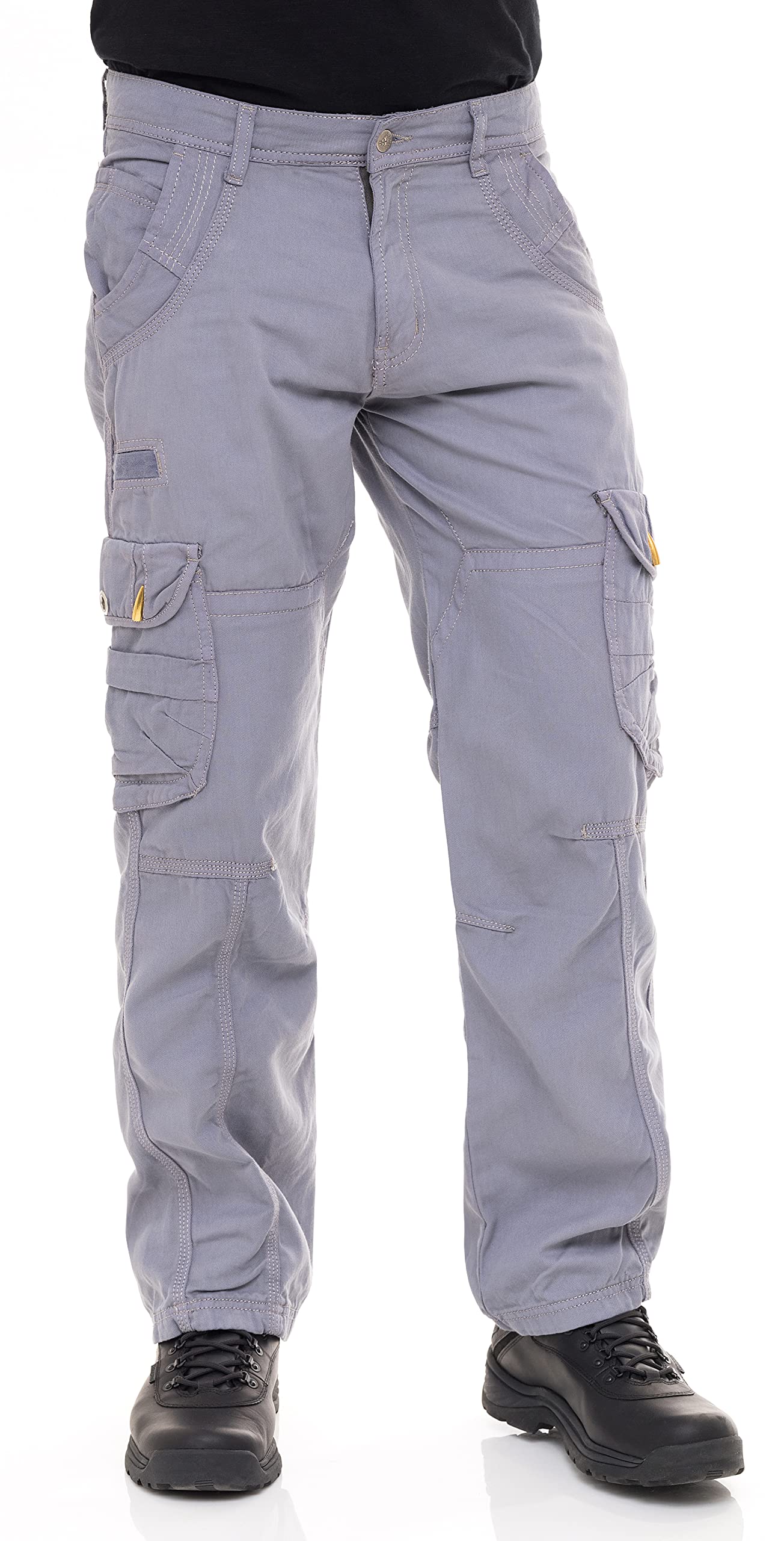 Skylinewears Men Cotton Multi-Pockets Tactical Pant Hiking Military Combat Cargo Army Outdoor Utility Pant Trousers Gray 30x34