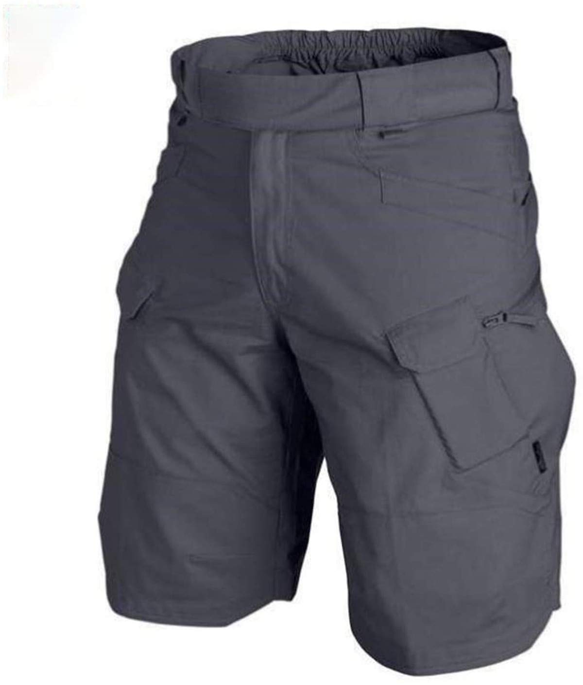 LELEBEAR 2021 Upgraded Tactical Waterproof Pants, Mens Waterproof Hiking Tactical Trousers for Combat Outdoor Hiking (Gray Shorts, Small)
