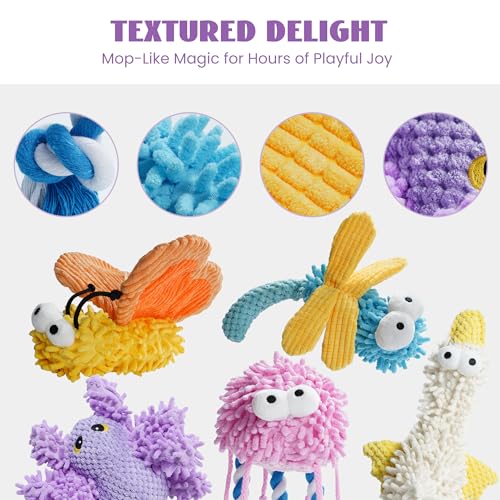Nocciola Plush Squeaky Dog Toys, Cute Durable Stuffed Crinkle Puppy Pet Chew Toys for Large Medium Small Dogs - Duck