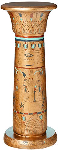 Design Toscano Golden Pedastal of The Egyptian Kings Sculptural Column, full color