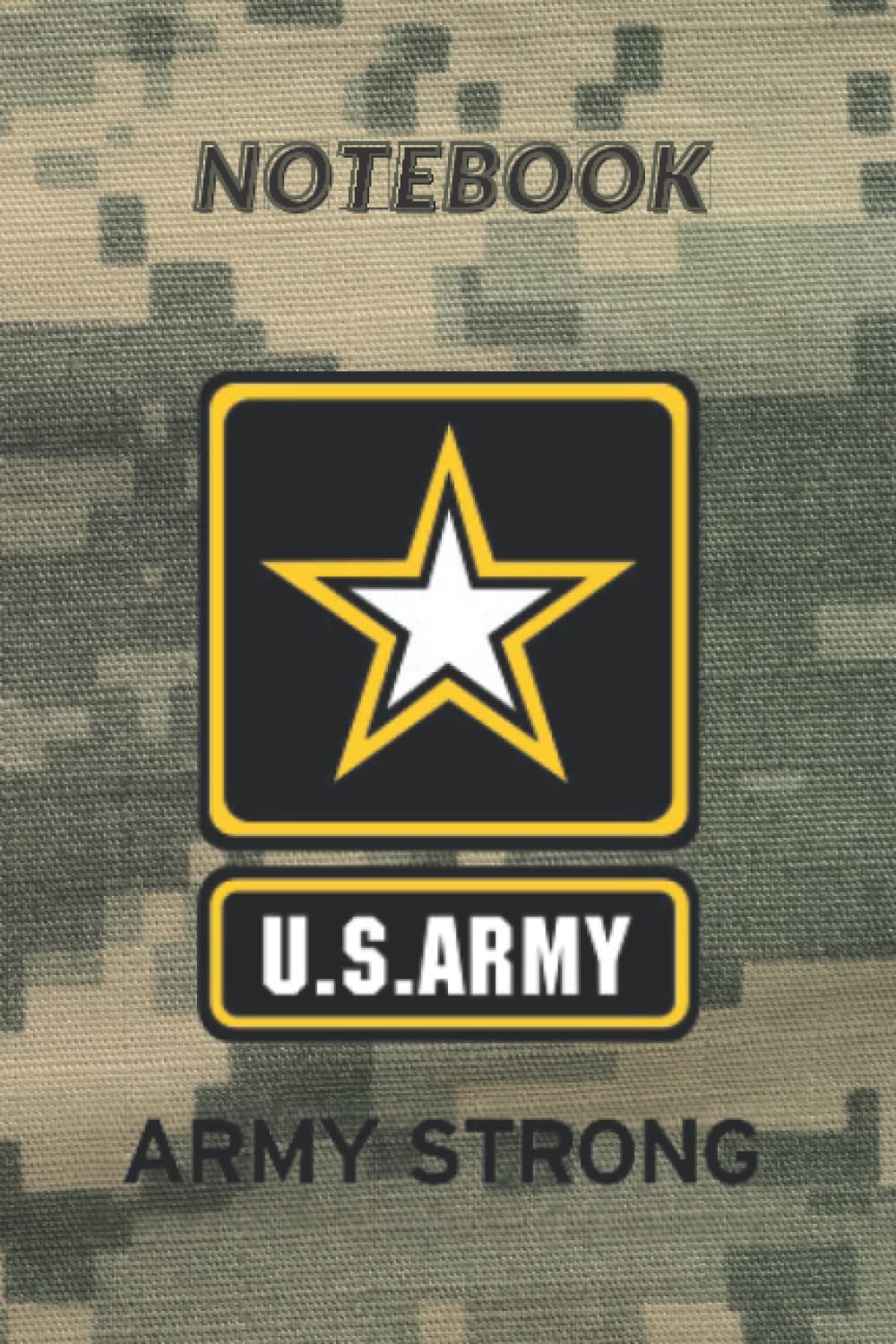United States Army 6"x 9" "Army Strong" Woodland Green Digital Camouflage Notebook For Use In The Field.: 120 Page US Army "Army Strong" Camoflage Notebook.