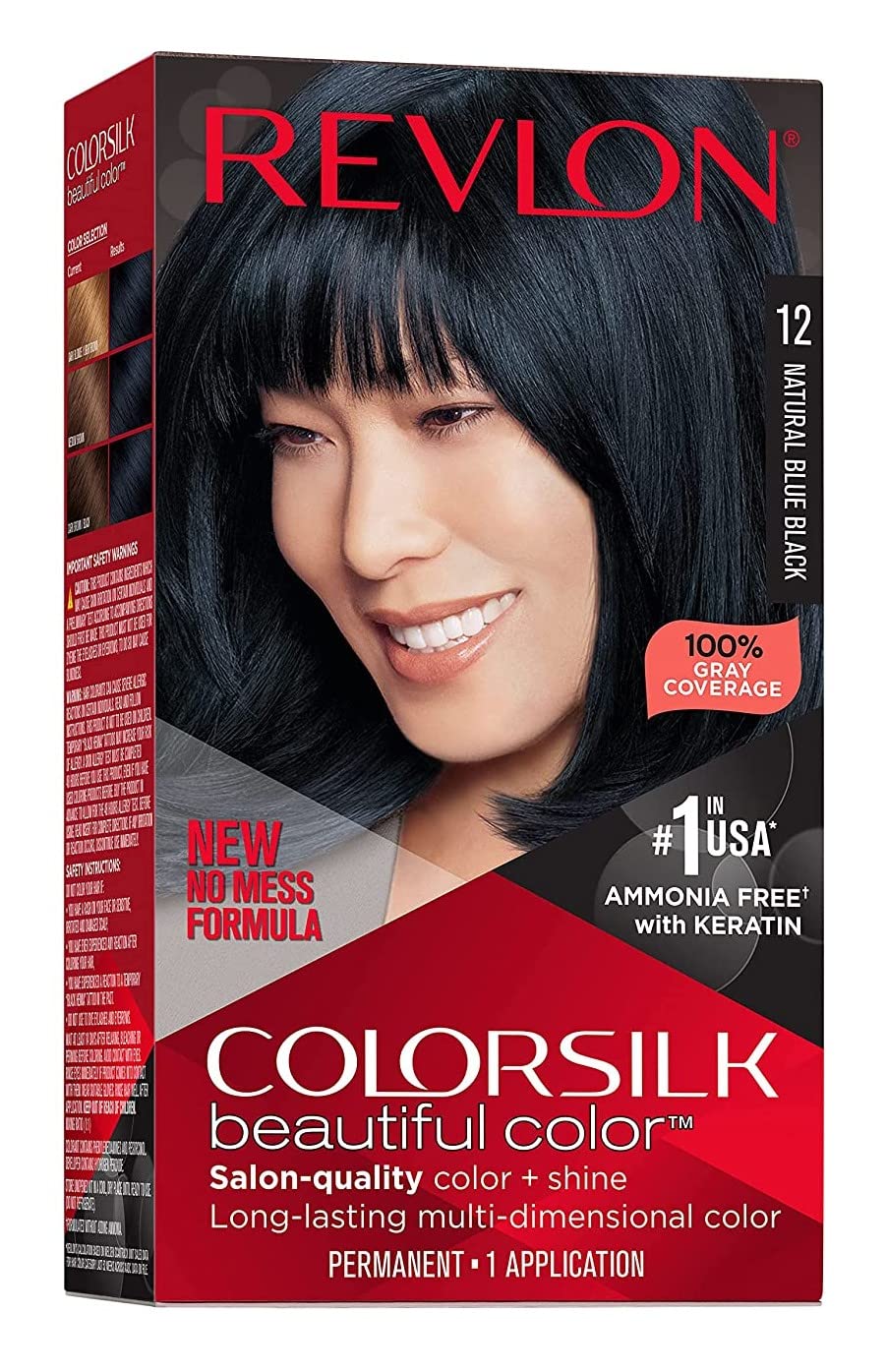 Revlon Colorsilk Beautiful Color, Natural Blue Black [12] 1 ea (Pack of 2)