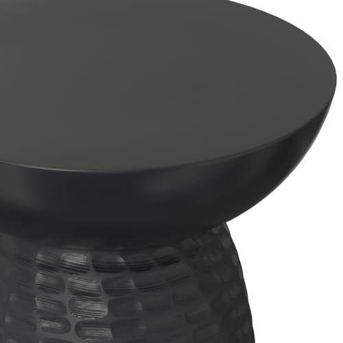 SIMPLIHOME Boyd SOLID MANGO WOOD 13 inch Wide Round Contemporary Wooden Accent Table in Black, Fully Assembled, for the Living Room and Bedroom