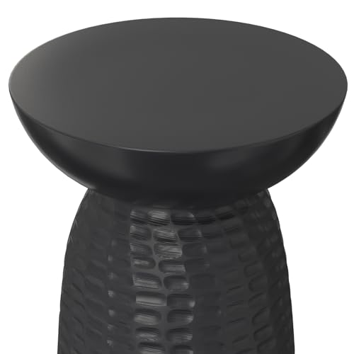 SIMPLIHOME Boyd SOLID MANGO WOOD 13 inch Wide Round Contemporary Wooden Accent Table in Black, Fully Assembled, for the Living Room and Bedroom