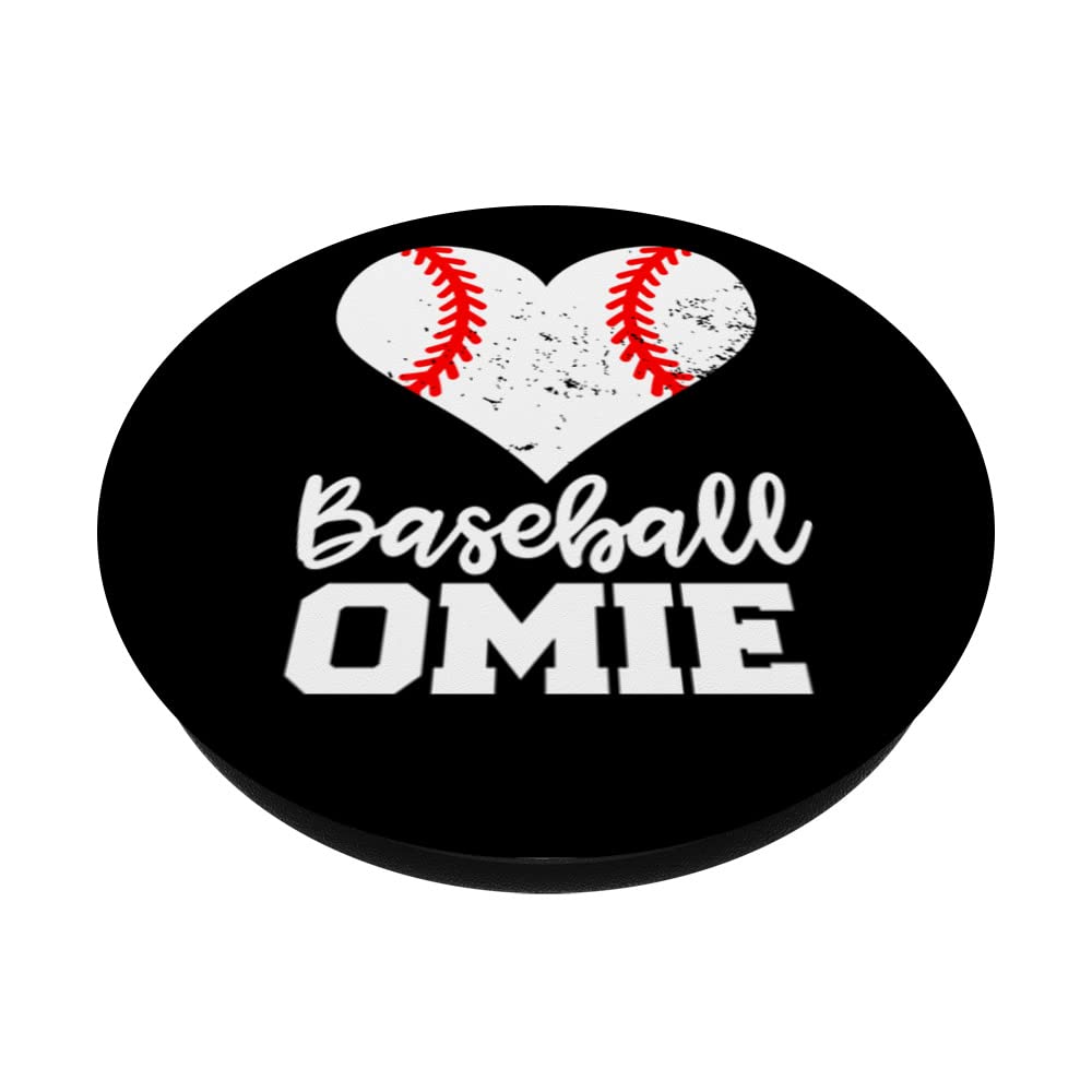 Baseball Omie Funny Baseball Heart Grandma Omie PopSockets Swappable PopGrip