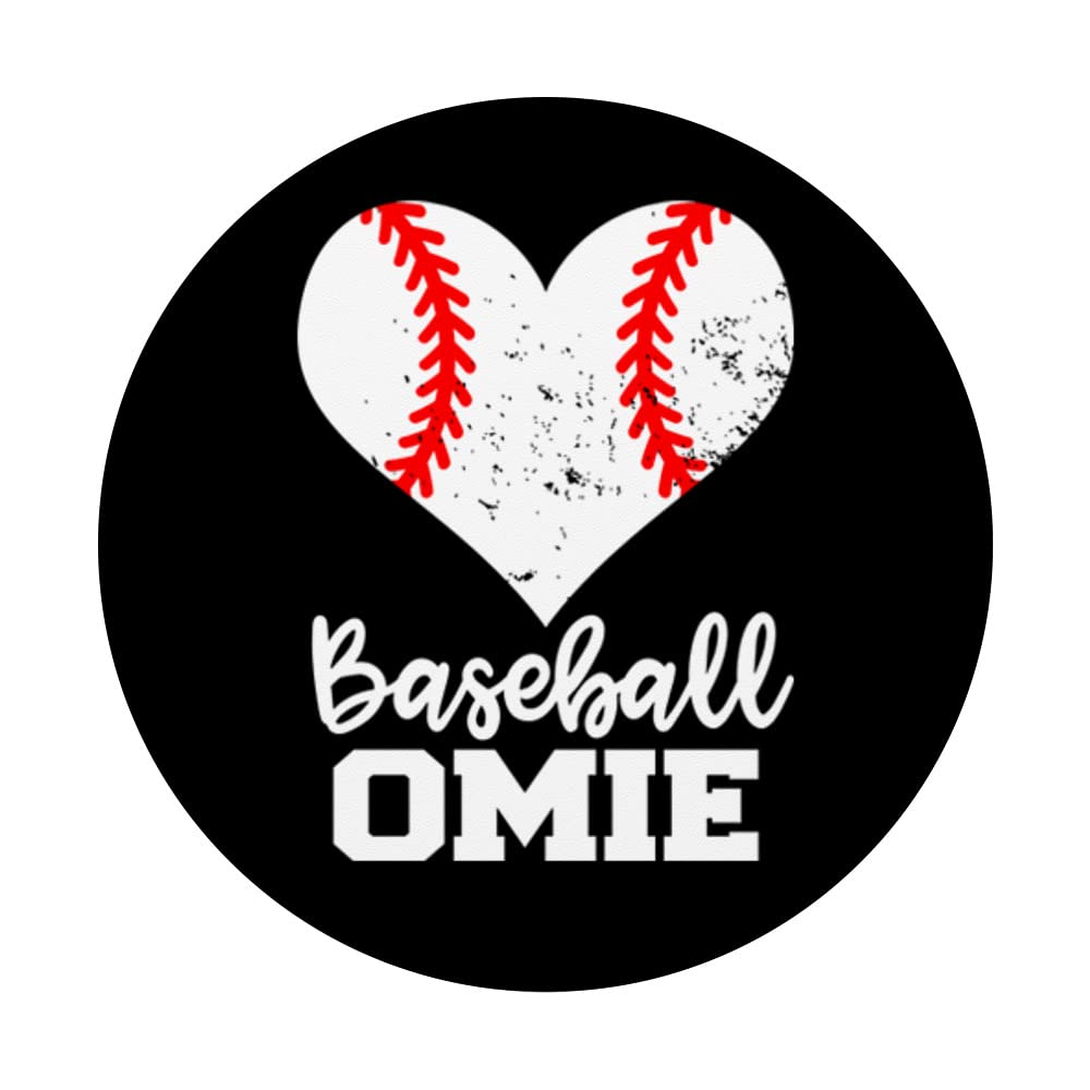 Baseball Omie Funny Baseball Heart Grandma Omie PopSockets Swappable PopGrip