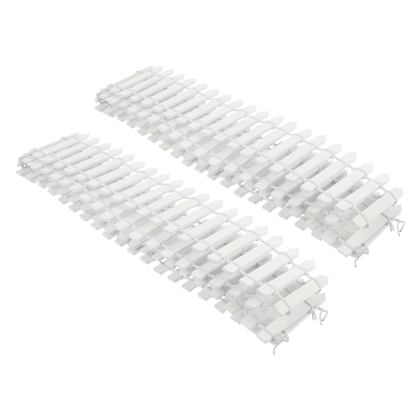 LIFKOME 2 Pcs Mini Fence Decorative Fence Fencing Wood Picket Garden Fence DIY Picket Fence Wooden Fence Wood Fence Miniature Garden Fence Short Picket Camphor Wood Child Moss White Plant