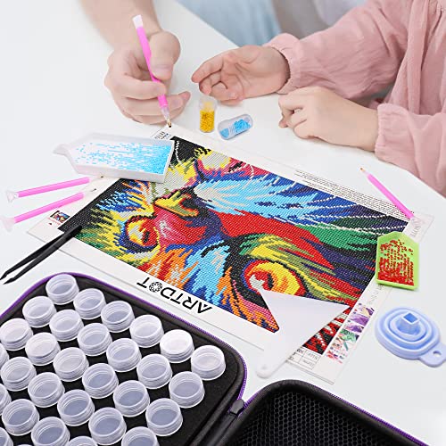ARTDOT Diamond Painting Storage Containers, 60 Slots Diamond Painting Accessories Shockproof Jars for Jewelry Beads Rings Charms Glitter Rhinestones