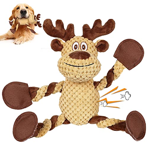 BUYPOW 5pack Dog Toys for Large Dog - Squeaky Medium & Small Dog Toys (Elk)
