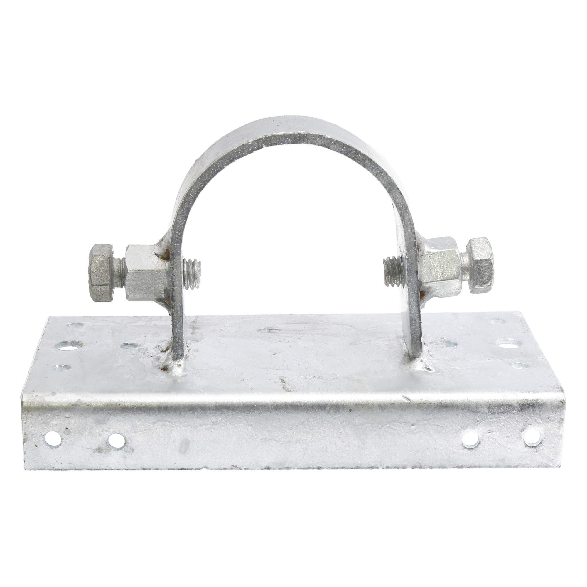 Chain Link Fence 2 1/2" [2 3/8" OD] x 6" Wood to Steel Post Adapters | Adapter Brackets | Wood Fence Steel Post Bracket (Pack of 4)
