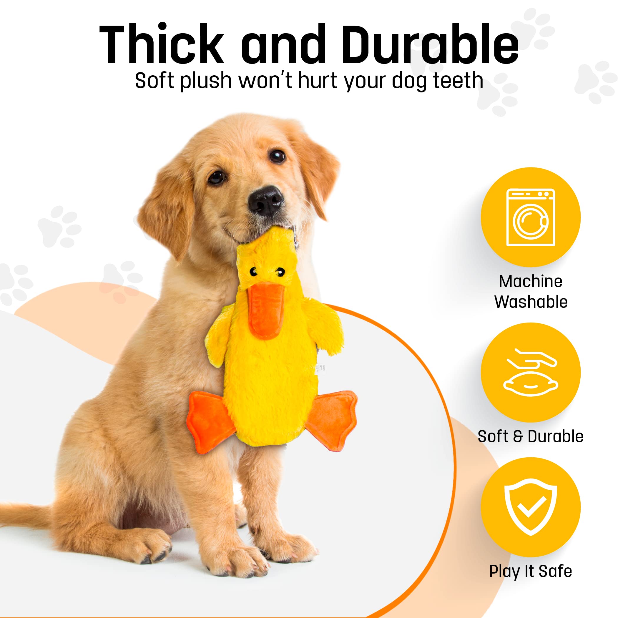 FGA MARKETPLACE Duck Flat NO Stuffing NO Squeak Plush Dog Toy, Funny Style Will Entertain Your Pet for Hours, Recommended for Small and Medium Dog 21 INCH Long