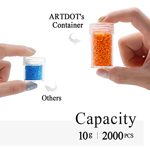 ARTDOT Diamond Painting Storage Containers, 60 Slots Diamond Painting Accessories Shockproof Jars for Jewelry Beads Rings Charms Glitter Rhinestones