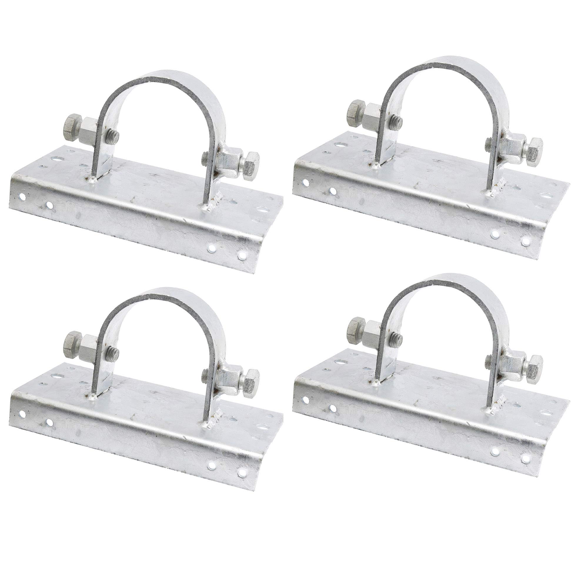 Chain Link Fence 2 1/2" [2 3/8" OD] x 6" Wood to Steel Post Adapters | Adapter Brackets | Wood Fence Steel Post Bracket (Pack of 4)
