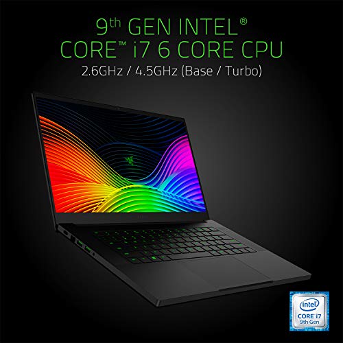 Razer Blade 15 Gaming Laptop 2019: Intel Core i7-9750H 6 Core, NVIDIA GeForce RTX 2060, 15.6" FHD 1080p 144Hz, 16GB RAM, 512GB SSD, CNC Aluminum, Chroma RGB Lighting, Thunderbolt 3