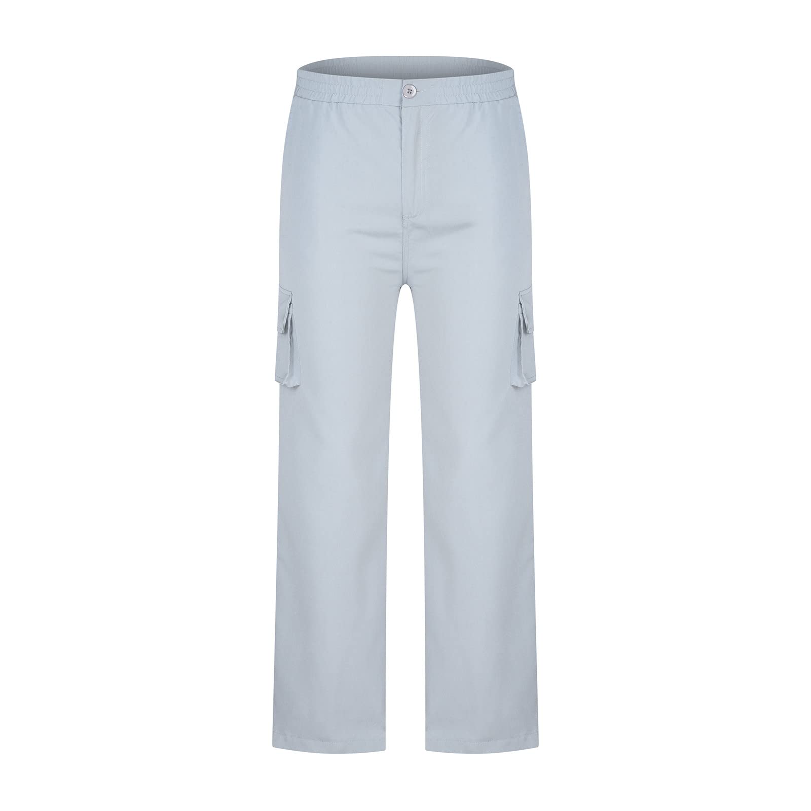 Lastesso Wide Leg Cargo Pants for Women Women's Loose Straight Leg Cargo Pants Mid Rise Solid Palazzo Pants Fashion Workout Combat Military Parachute Pants Amazon Outlets Store Clearance Gray 5X