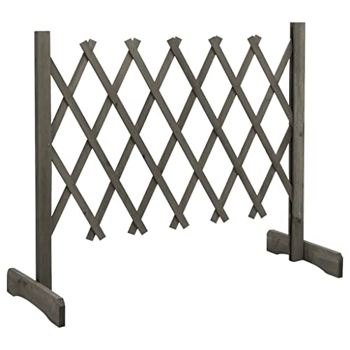 Homvdxl 47x24" Garden Fence Wood Garden Fencing with Trellis, Instant Garden Fence Panel, Freestanding Garden Trellis Fence for Home Yard Garden Indoor Outdoor (Gray)
