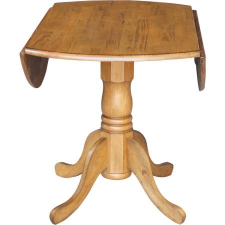 42 in. Round Dual Drop Leaf Pedestal Table