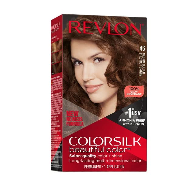 Colorsilk Permanent Hair Color, Medium Golden Chestnut Brown (46/4GM)
