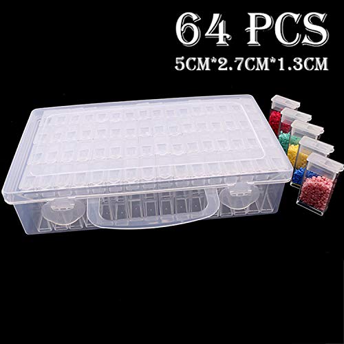 ARTDOT Diamond Painting Storage Containers, Portable Bead Storage Organizer 64 Gird Diamond Painting Accessories (Storage Box)