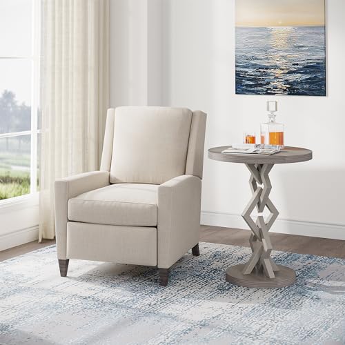 Tribesigns Set of 2 Round End Table, 2-Tier Wood Side Table with Pedestal, Modern Nightstand Bedside Table Coffee Accent Table for Living Room Bedroom & Small Space, Gray (2)