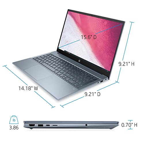HP 2022 Pavilion 15.6" FHD IPS Micro-Edge Laptop AMD 8-Core Ryzen 7 5700U Radeon Graphics 32GB RAM DDR4 512GB NVMe SSD USB-C WiFi AX Bluetooth HDMI 2.0 Webcam Windows 10 Home w/ RE USB